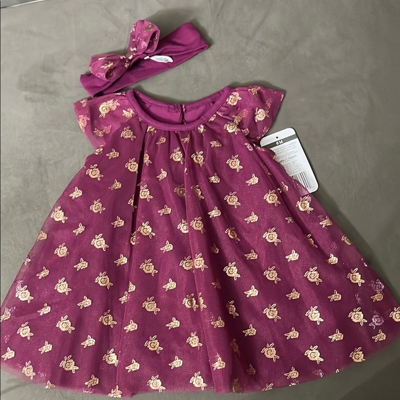 Baby Starters | Dresses | Baby Starters Purple Dress With Gold Accents ...